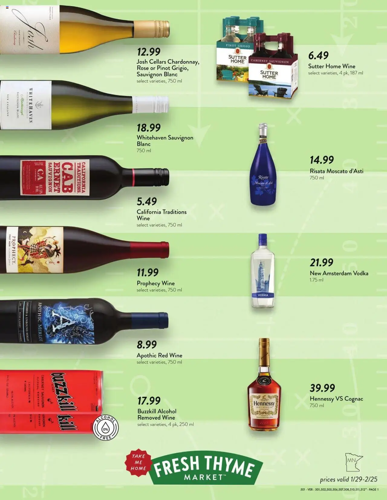 Fresh Thyme Alcohol Flyer from 01/29/2025 >> Flyer