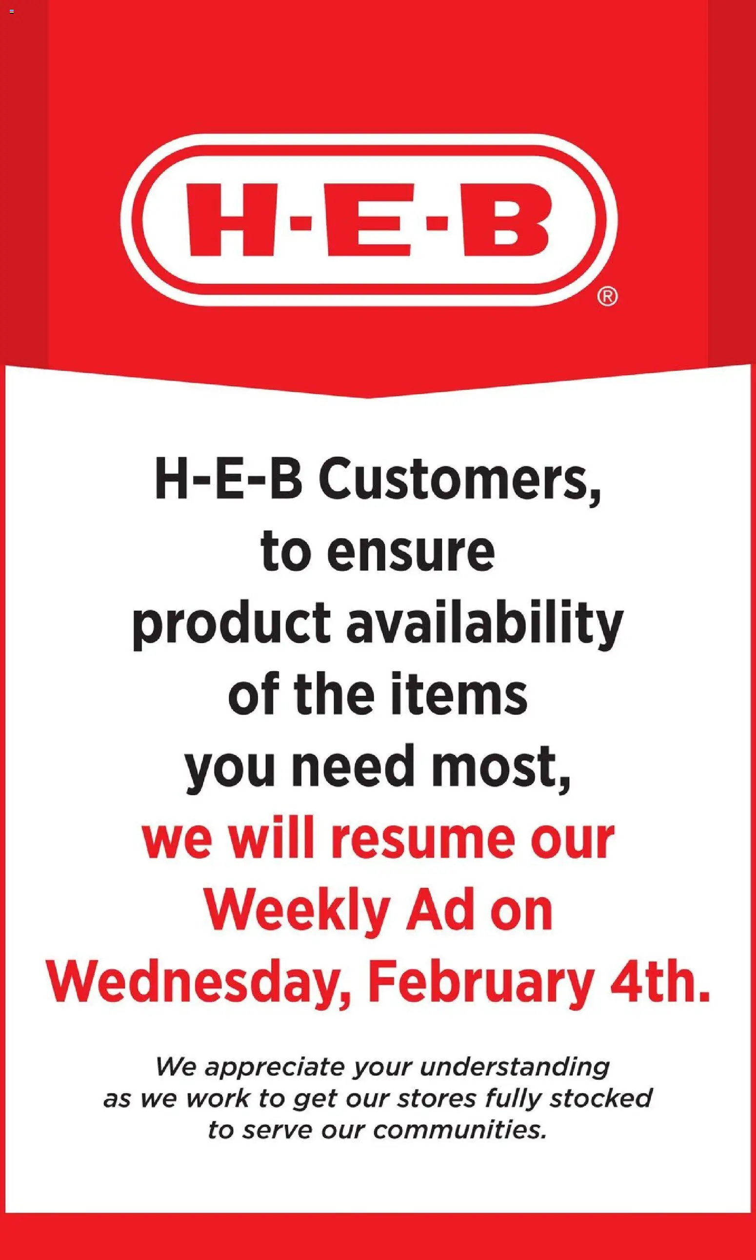 H-E-B Weekly Ad from 01/28/2026 >> Flyer