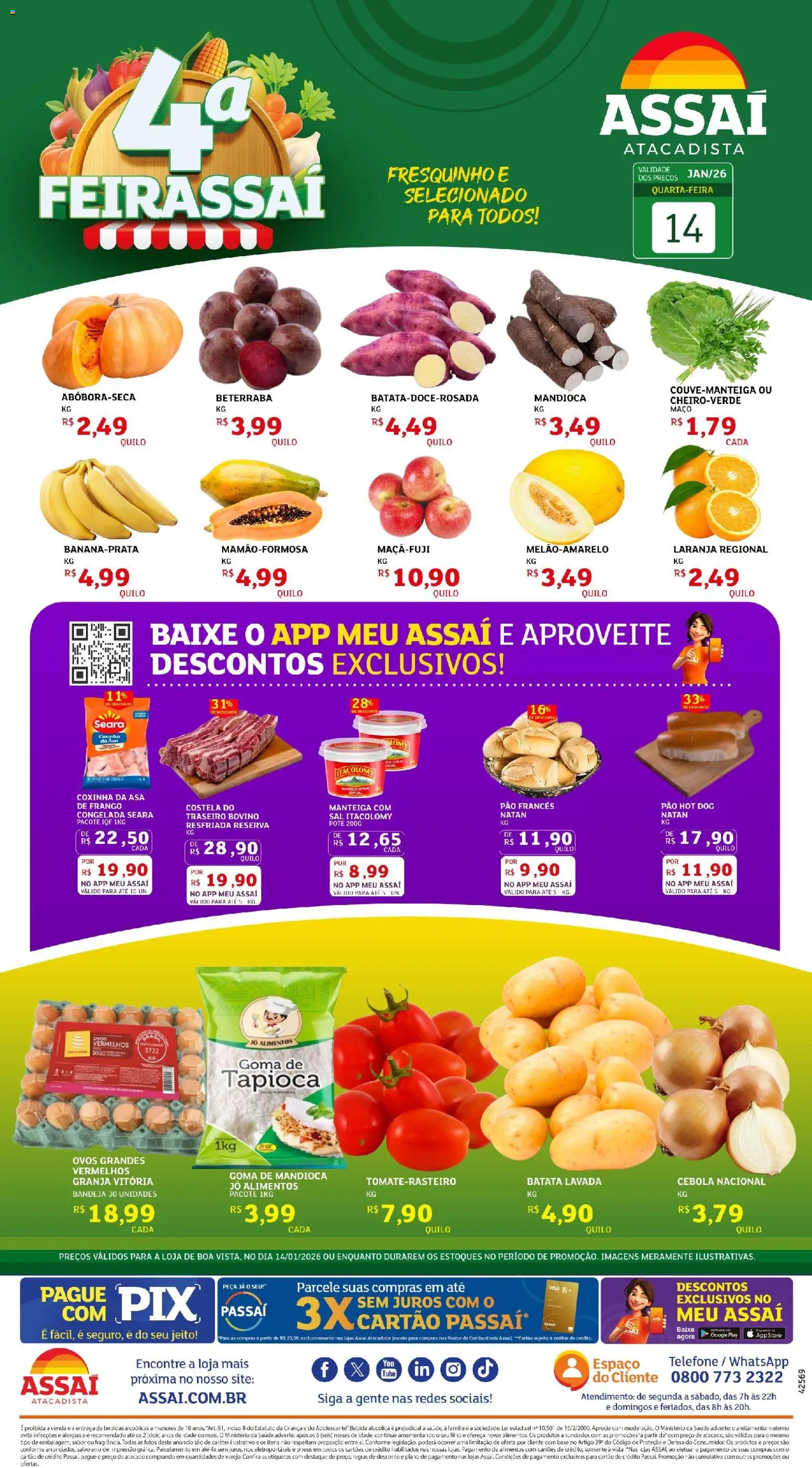 Ofertas Assaí Atacadista >> Encarte - RR de 14/01/2026